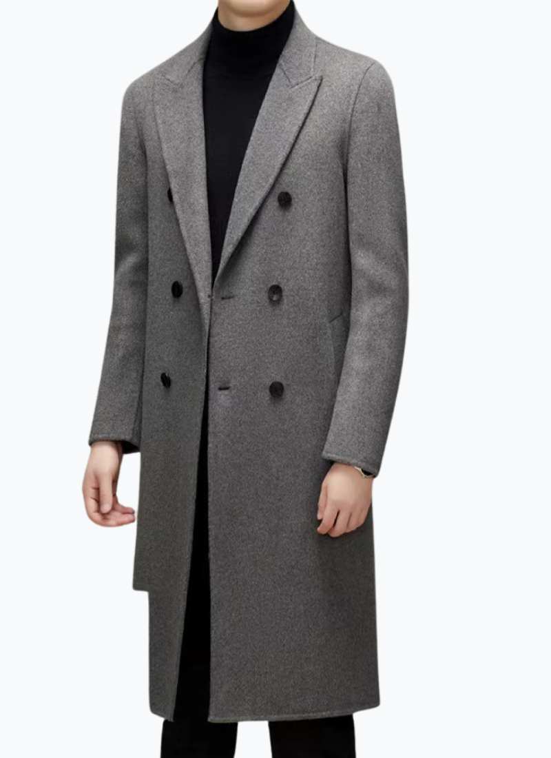 Manteau long homme laine cachemire luxe
