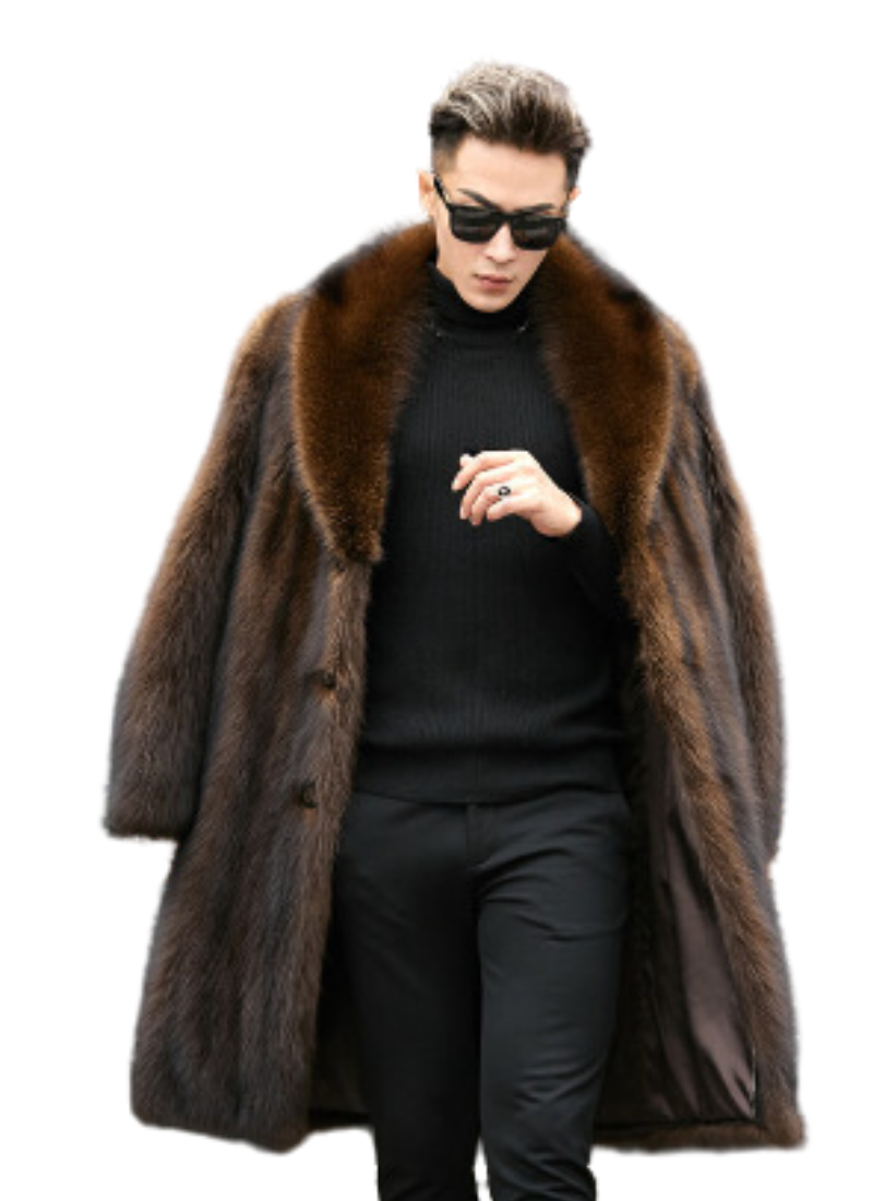 Trench homme fourrure luxueuse